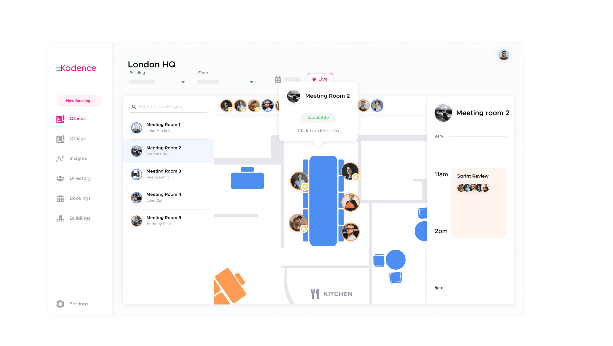 Conference Room Booking Software - Meeting Rooms - Kadence